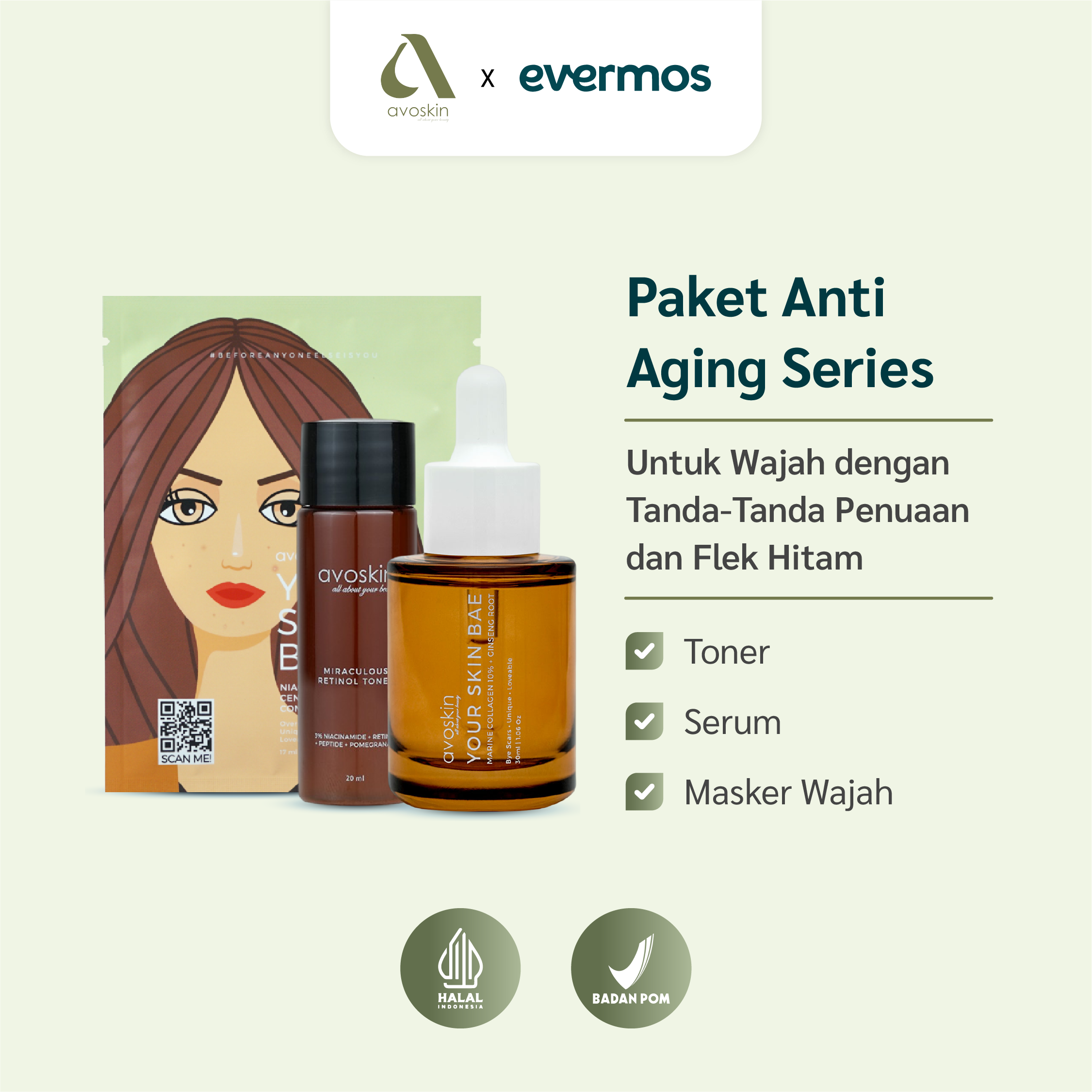 Jual Paket Anti Aging Series Untuk Wajah Dengan Tanda-tanda Penuaan Dan ...