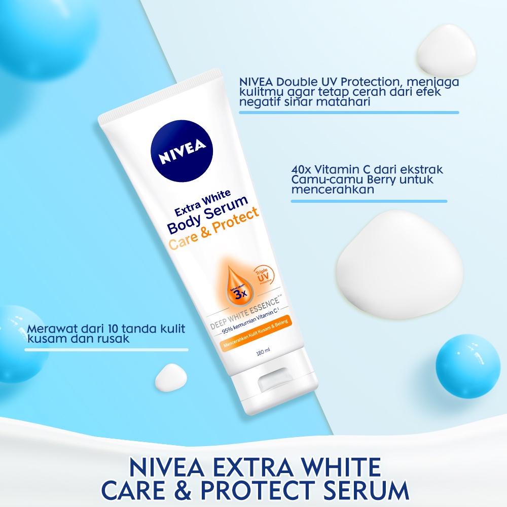 Nivea - NIVEA Extra White Care & Protect Body Serum 180ml Putih