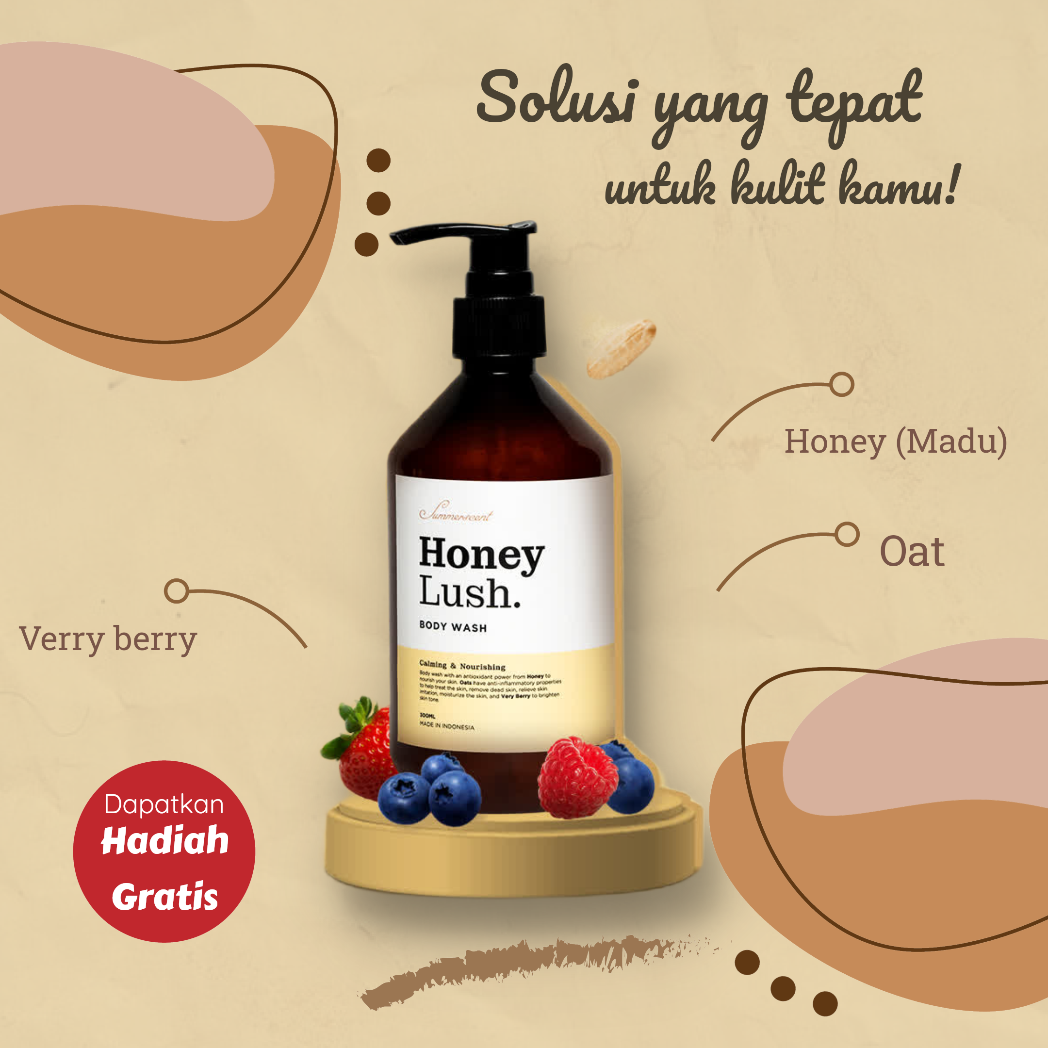 Summerspring dan Summerscent - Honey Lush Body Wash - Sabun Cair - Body Wash Alami 300 gr Honey ...