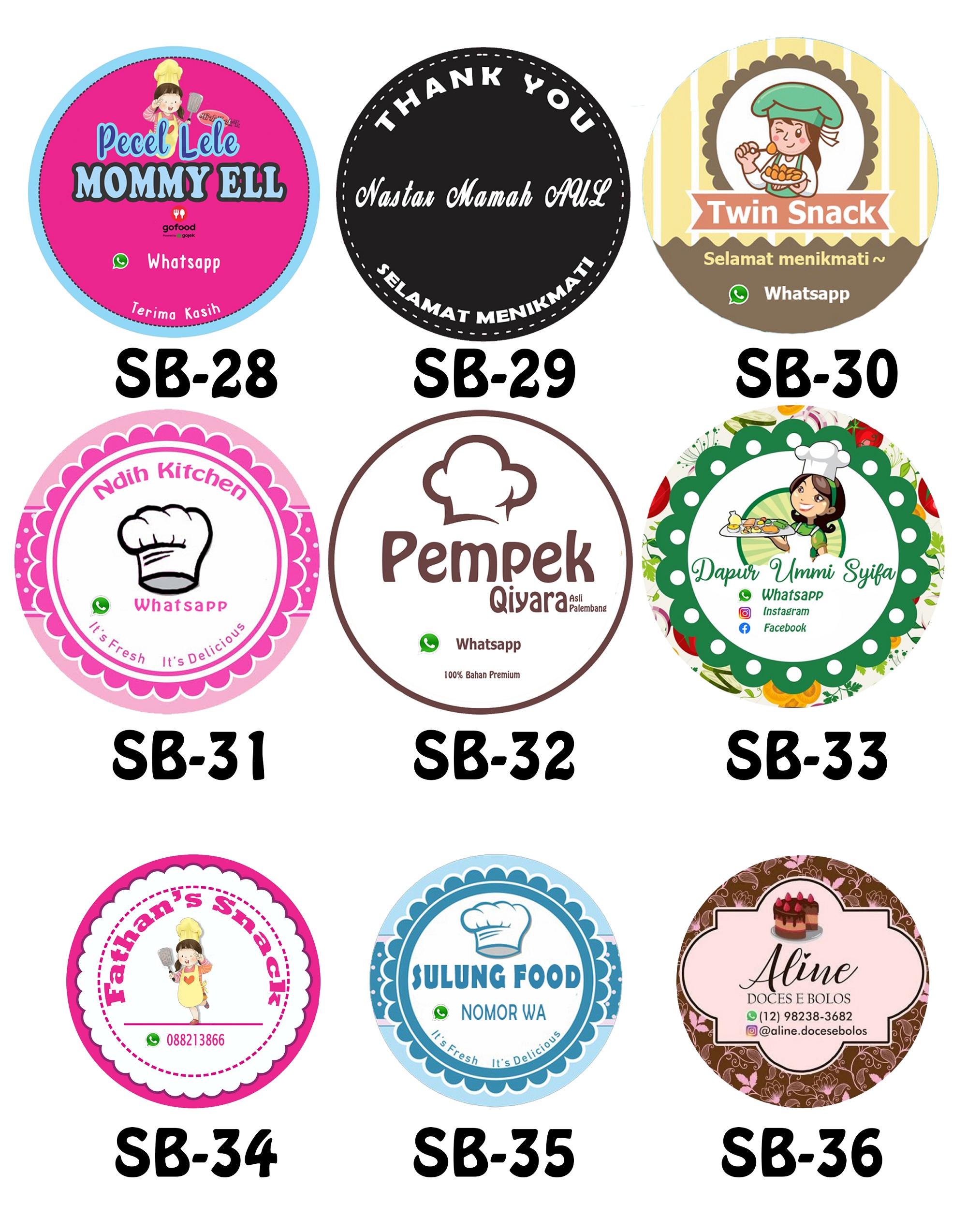 Stiker Label Custom Logo Makanan Minuman Snack Skincare Olshop Bentuk ...