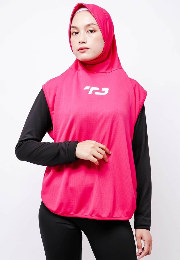 Td Active - LH076 Hbs Hijab Sport Outer Senam 2-In-1 Hoodie XL Pink ...