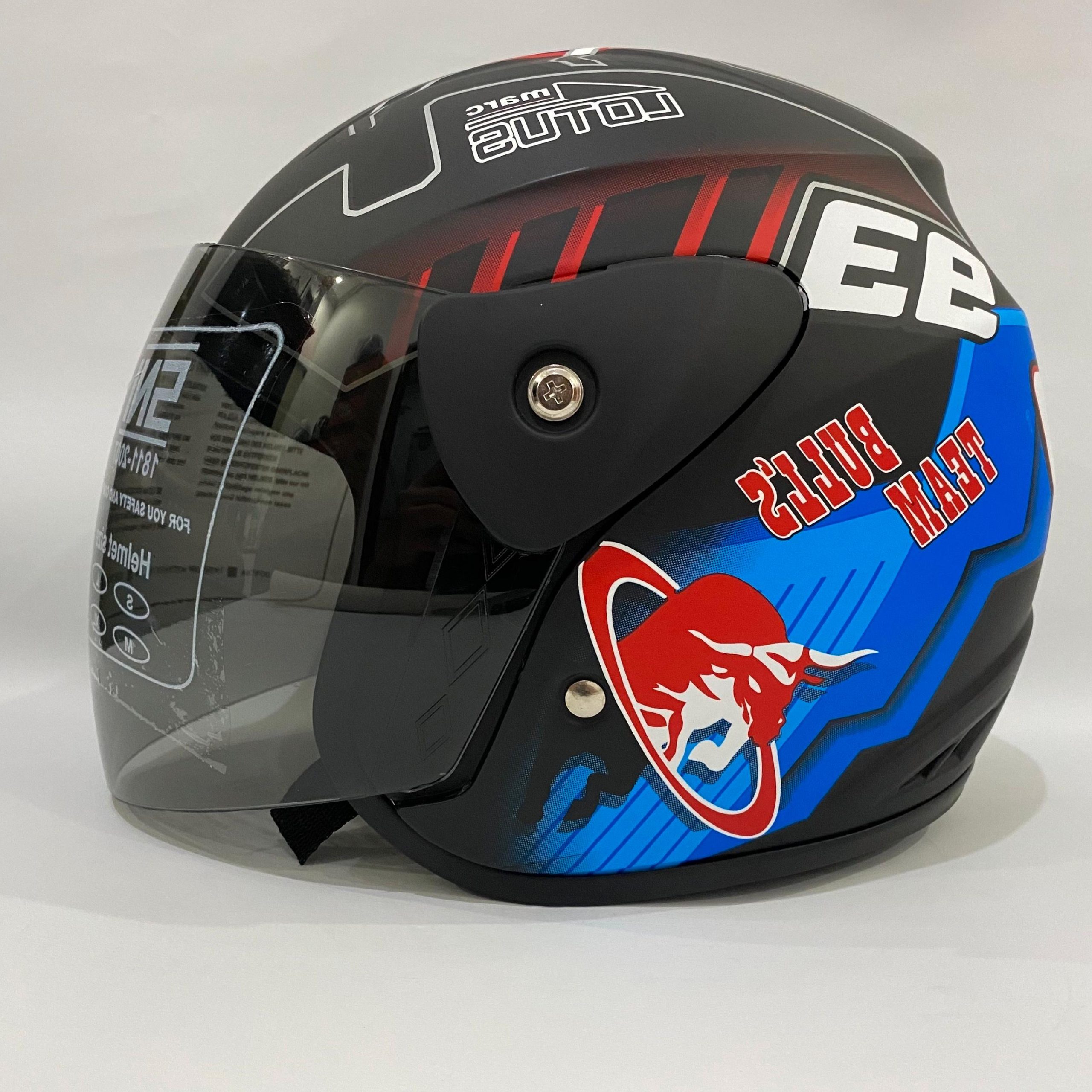 CRX Helmet - Helm Nuvo Semut Hitam Biru Doff Bad Boys - Helm SNI - Helm ...