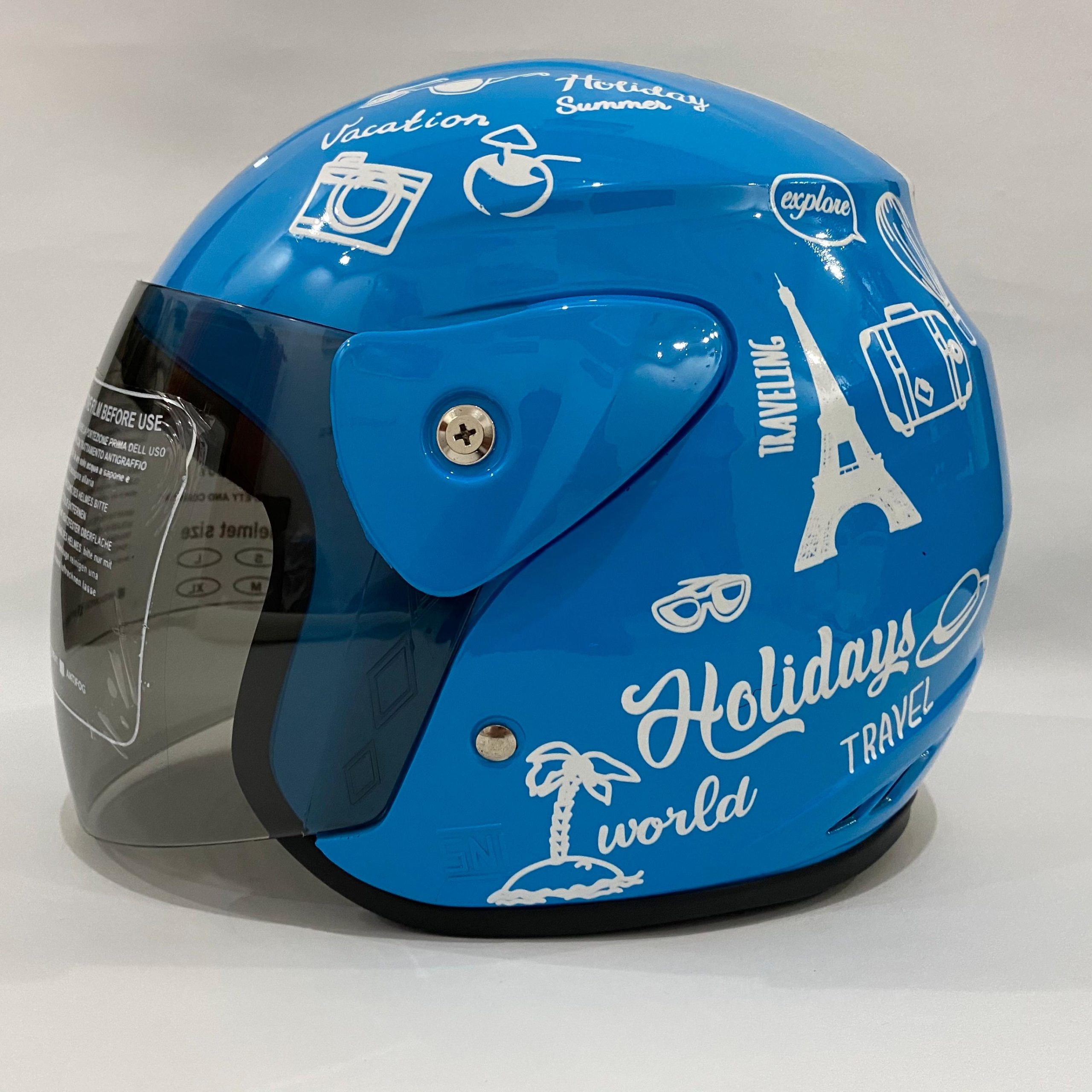 Helm Nuvo Traveling Biru Glossy - Helm SNI - Helm Dewasa L Nuvo ...