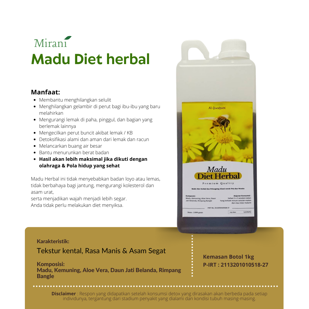 Mirani - Madu Diet 1KG herbal - Harga Reseller Termurah Maret 2025