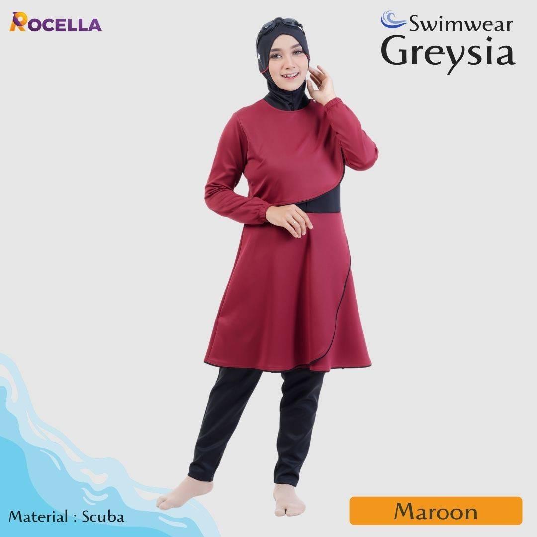 Jual ROCELLA - Rocella SwimWear Greysia L XL Maroon - Harga Reseller ...