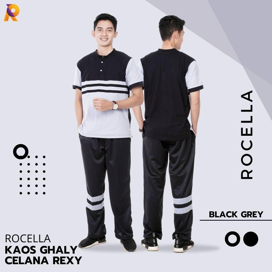 ROCELLA - Rocella Setelan Ghaly Rexy L XL Black Grey