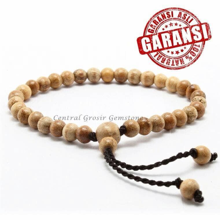 CENTRAL GROSIR GEMSTONE - GELANG TASBIH KAYU GAHARU ORIGINAL 7mm Cream - Harga Reseller Termurah ...