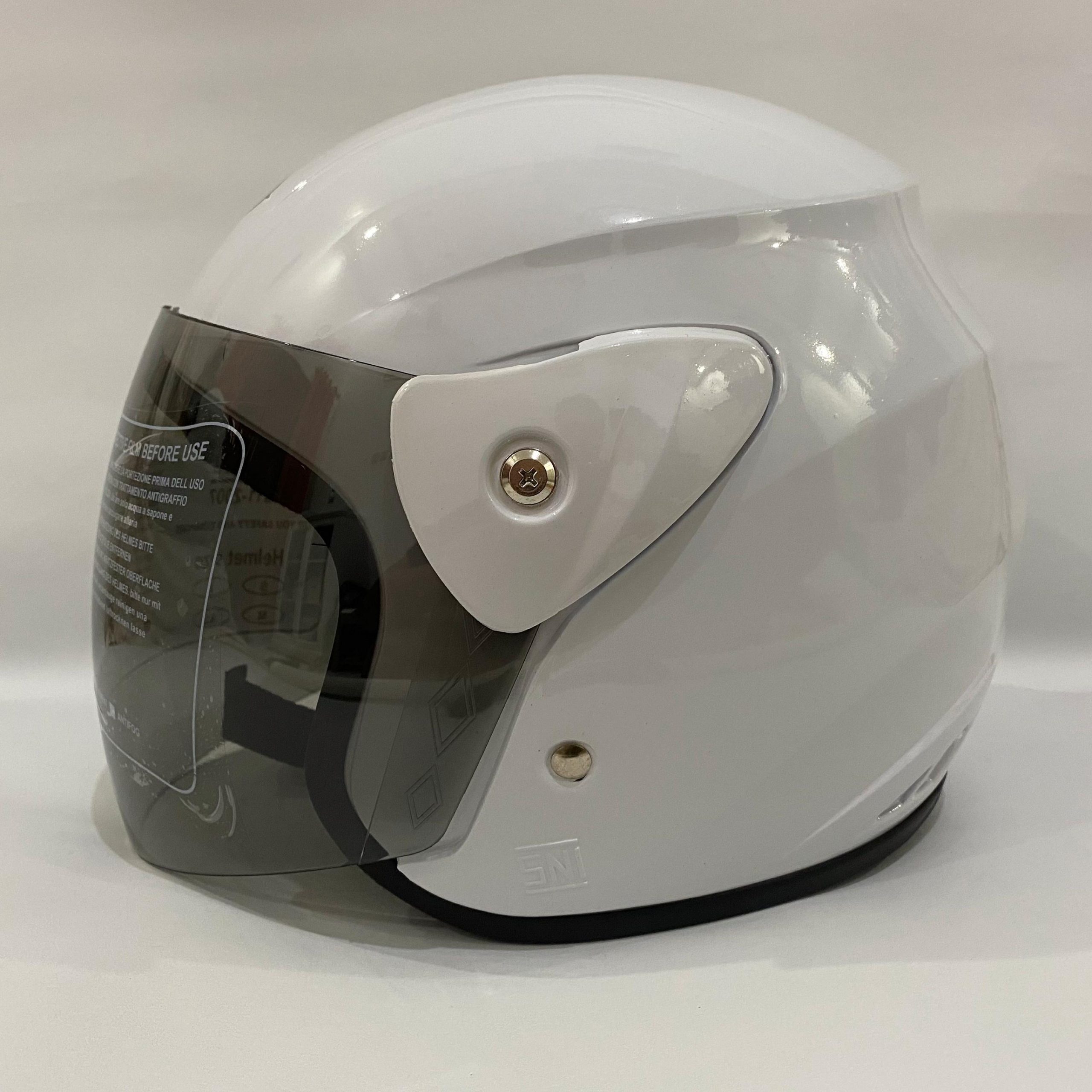 CRX Helmet - Helm Nuvo Solid Putih Polos Glossy - Helm SNI - Helm ...