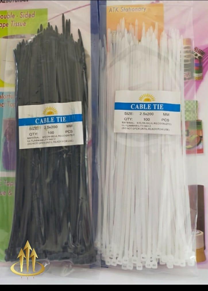 pengikat tali/tali tairet/tali ties 2.5 x 200 mm putih