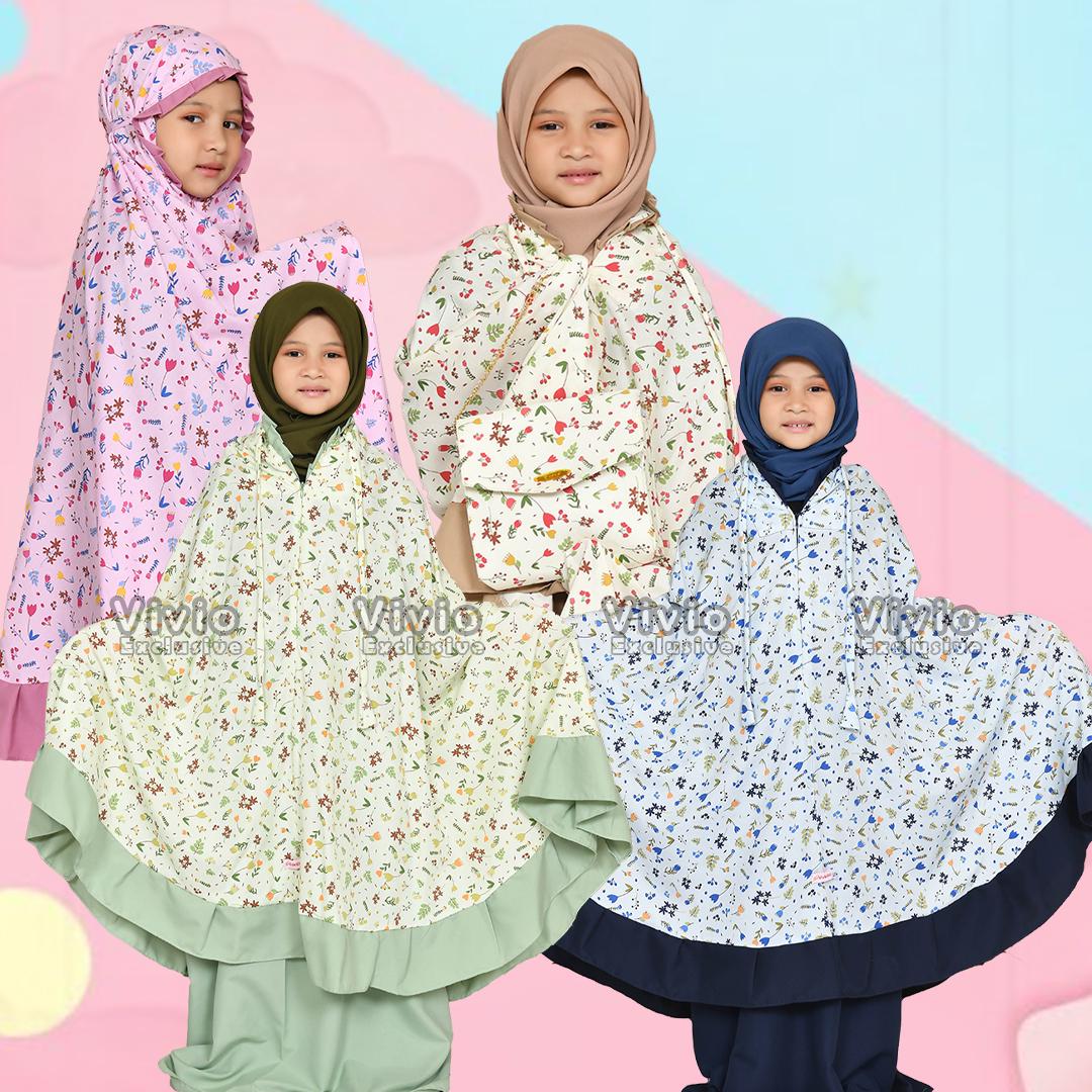 Vivio Kids - Mukena Anak Resleting Dagu 2 in 1 Katun Rayon Motif ...